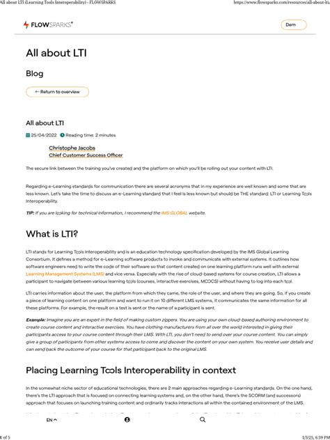 All About Lti Learning Tools Interoperability Flowsparks Pdf Educational Technology