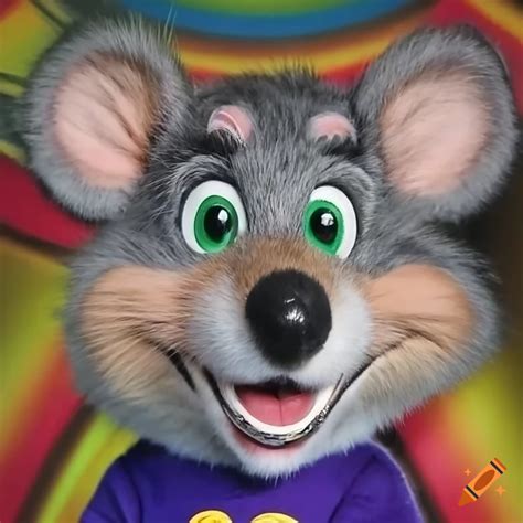 Real Life An Up Close Head And Shoulder Shot Of Chuck E Cheese Mouse