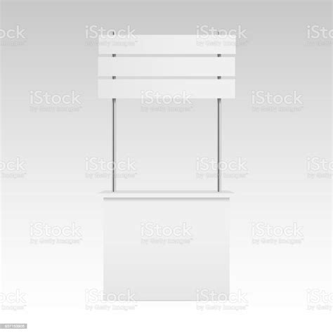 흰색 바탕에 빈 프로 모션 대입니다 벡터 일러스트입니다 3차원 형태에 대한 스톡 벡터 아트 및 기타 이미지 3차원 형태 간판 공란 Istock