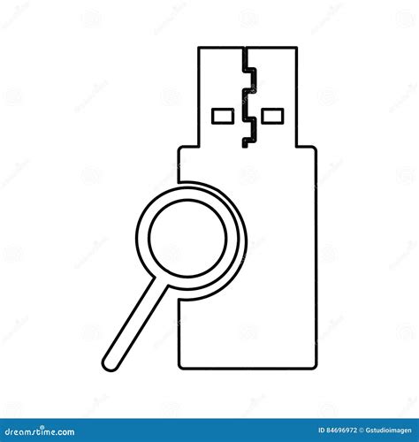 Usb Memory Isolated Icon Stock Illustration Illustration Of Connection 84696972