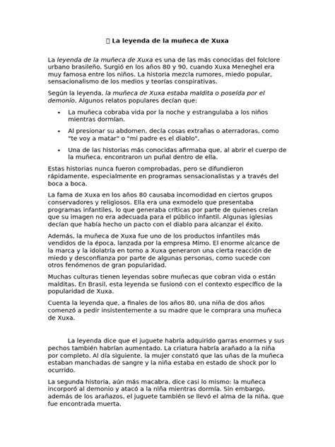 Leyenda A Muñeca Da Xuxa Pdf Muñecas