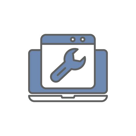 Laptop Icon Illustration With Wrench Suitable For Edit Tool Icon Icon Related To Developer
