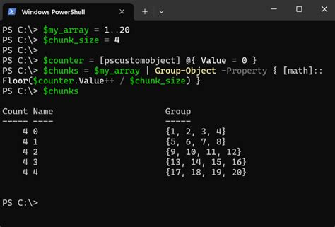 Powershell How To Divide An Array Into Smaller Chunks Collecting Wisdom