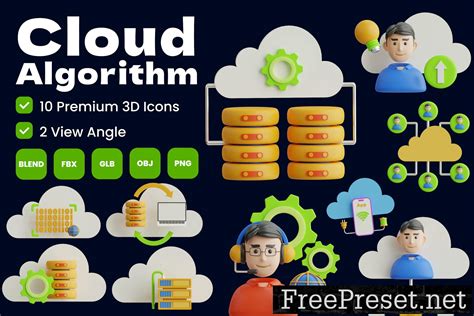 cloud algorithm 3d icon 9mvwhel