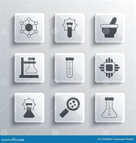 set microorganisms under magnifier test tube processor cpu explosion in the flask stand