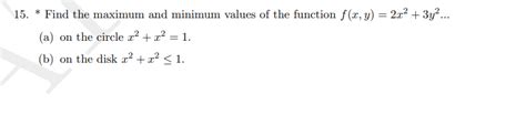 solved 5 find the maximum and minimum values of the