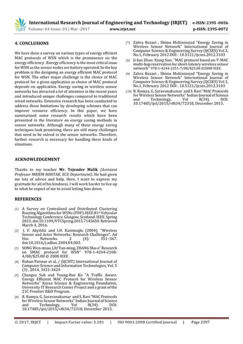 A Literature Survey On Energy Efficient Mac Protocols For Wsn Pdf