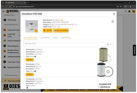 Parts Cross Reference Diesel Repair