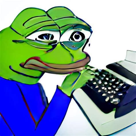 Rare Ai Generated Typing Pepe Pls No Steal Rpepethefrog