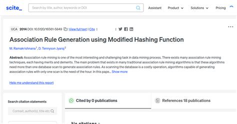 Association Rule Generation Using Modified Hashing Function