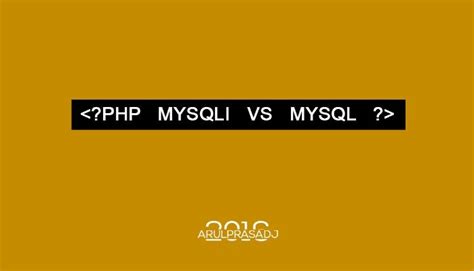 Mysqli Vs Mysql