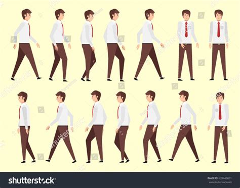 Walking Man Animation 14 Frame Sequence Stock Vector Royalty Free 639446851 Shutterstock