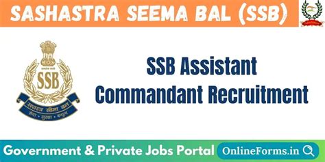 Ssb Assistant Commandant Recruitment 2023 Apply Link