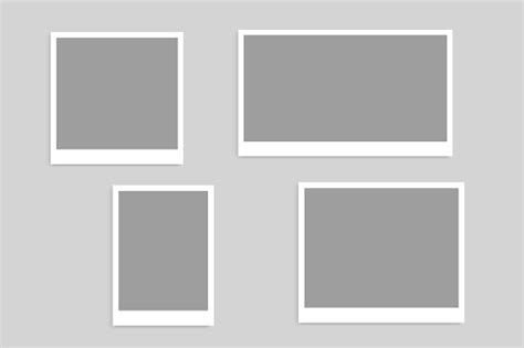 접착 테이프로 빈 사진 프레임 컬렉션 디자인 그림자가 있는 다양한 크기의 사진 프레임 템플릿입니다 벡터 0명에 대한 스톡 벡터 아트 및 기타 이미지 Istock