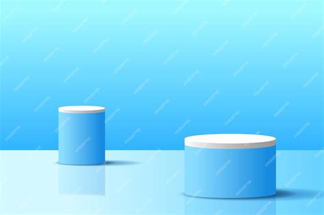 Premium Vector Set Purple Blue Violet 3d Object Cylinder Pedestal