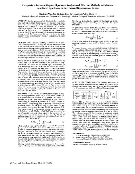 Pdf Comparison Between Singular Spectrum Analysis And Filtering
