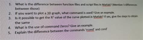 Solved 1 What Is The Difference Between Function Files And
