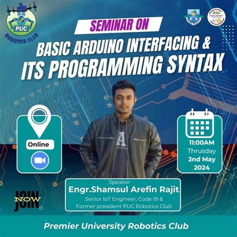 Puc Robotics Club On Linkedin Basic Arduino Interfacing And Programming Syntax Seminar Will
