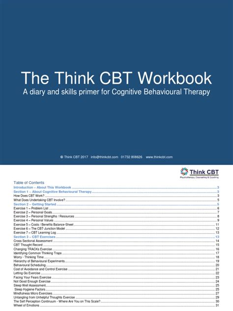 Cbt Workbook Pdf Cognitive Behavioral Therapy Psychotherapy