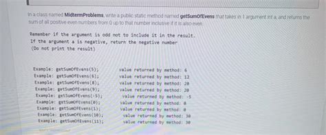 Solved In A Class Named Midtermproblems Write A Public