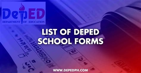 List Of Deped School Forms Templates Deped Ph