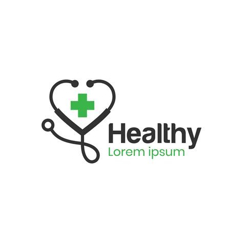 Medicine Doctor Logo With Stethoscope And Medical Cross Icon Vector