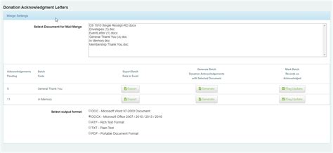 Mail Merge Letters DonorSnap