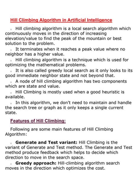 Hill Climbing Algorithm Pptx