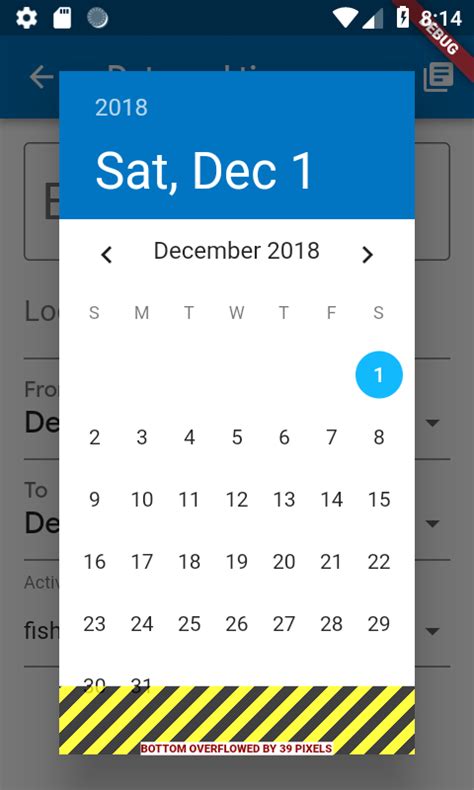 Showdatepicker Overflow In Small Screen Issue Flutter Flutter Github