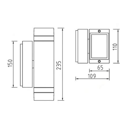 Led Outdoor Wall Light Focus Angular 2 Bulb Lightsie