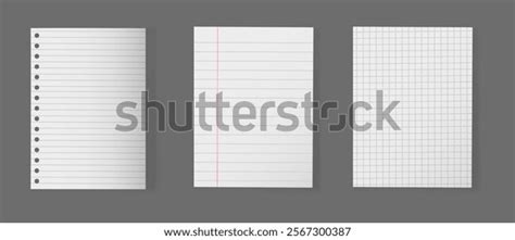 Realistic Notebook Line Pages Checkered Grid Stock Vector Royalty Free Shutterstock