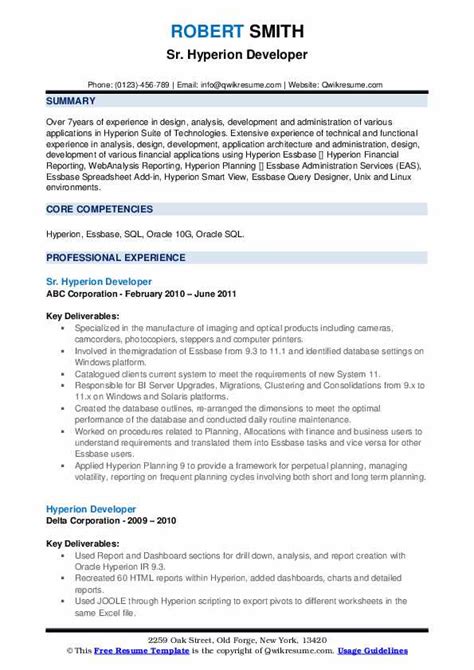 10 Hyperion Developer Resume Samples And Templates For 2025