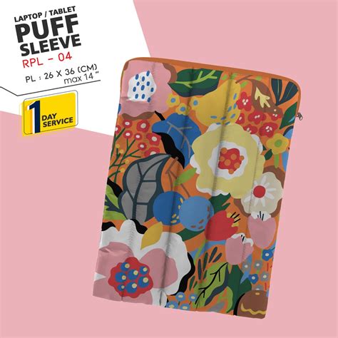 Jual MNK I PUFFY LAPTOP SLEEVE PUFFY LAPTOP PUFFY BAG POUCH LAPTOP Nature Flowers Baloon