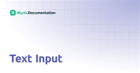 Text Input Blynk Documentation