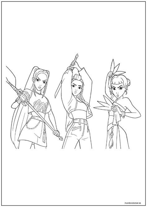 Dibujos De Guerreras Del K Pop Para Imprimir Y Colorear 🎨