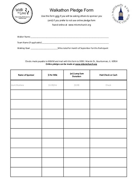 Fillable Online Walk A Thon Registration And Donor Form Template Jotform Fax Email Print Pdffiller
