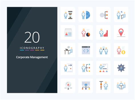 20 Corporate Management Flat Color Icon For Presentation 18589396 Vector Art At Vecteezy