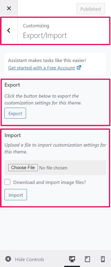 Export Import ThemeinWP Documentation