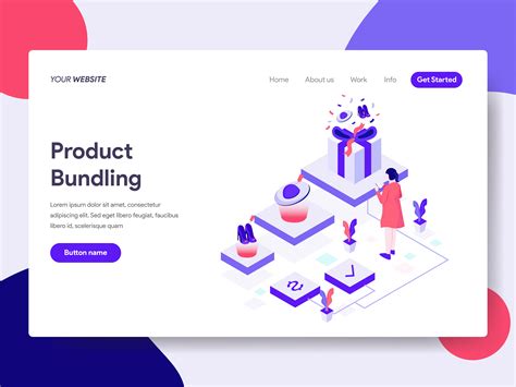 Landing Page Template Of Product Bundling Illustration Concept Isometric Flat Design Concept Of