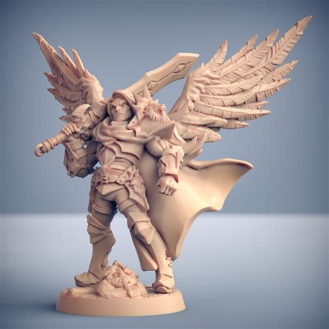 Celestial Fighter With Mount Dnd Miniature Dungeons And Dragons Dandd D
