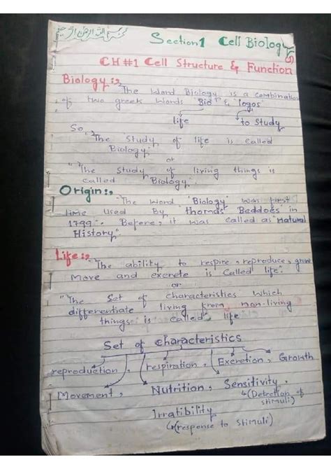 SOLUTION Cell Structure Function Notes Studypool