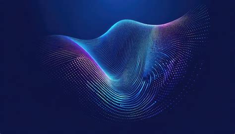 Premium Photo Dynamic Blue Particle Waves Abstract Background