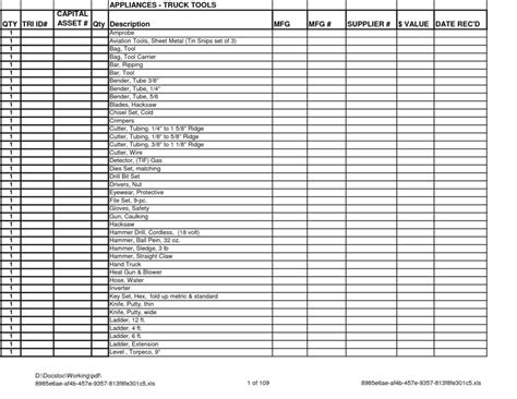 Tool Inventory Spreadsheet Db Excel Com