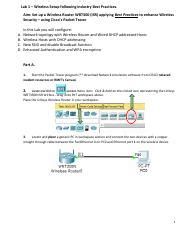 Industry Best Practices For Wireless Setup Course Hero