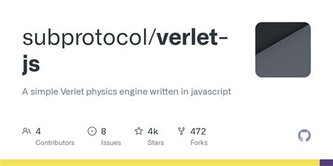 Github Subprotocolverlet Js A Simple Verlet Physics Engine Written In Javascript