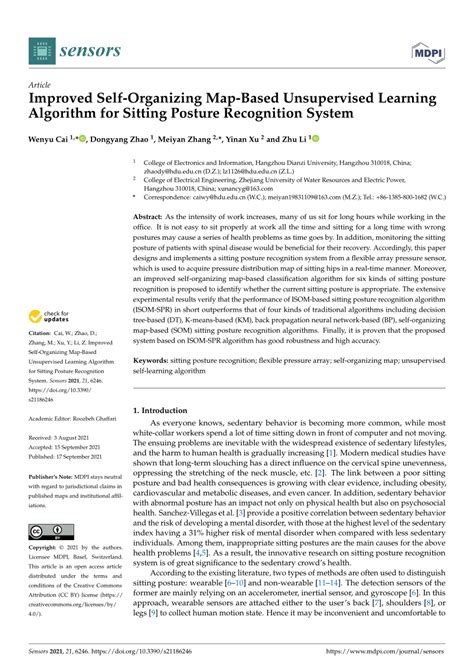 Pdf Improved Self Organizing Map Based Unsupervised Learning Algorithm For Sitting Posture