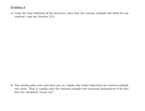 Solved Problem A Using The Limit Definition Of The Chegg Com