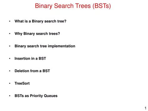 Ppt Binary Search Trees Bsts Powerpoint Presentation Free Download