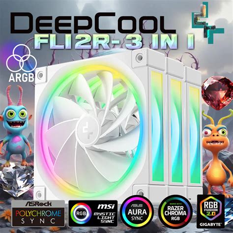 Deepcool Fl12r 120mm 3 Fans Argb Reverse Blade 500 2150 Rpm 55 Cfm ≤33 9 Db Fluid Dynamic