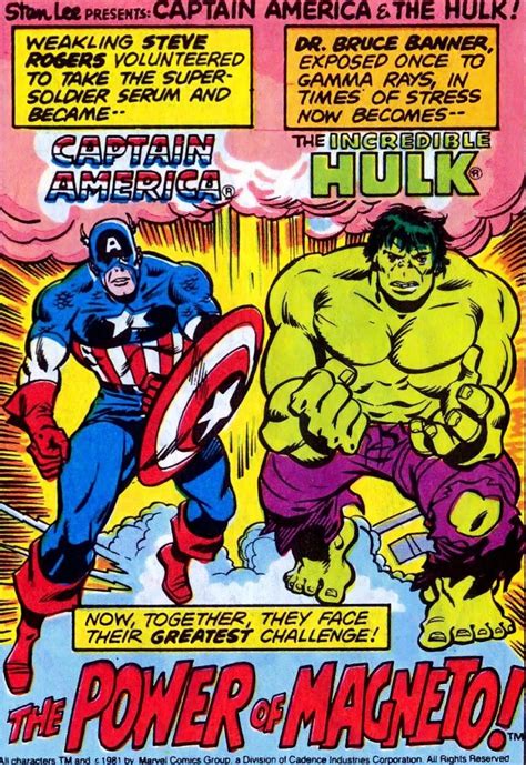 Heroes Captain America And The Incredible Hulk 1 1981 Marvel